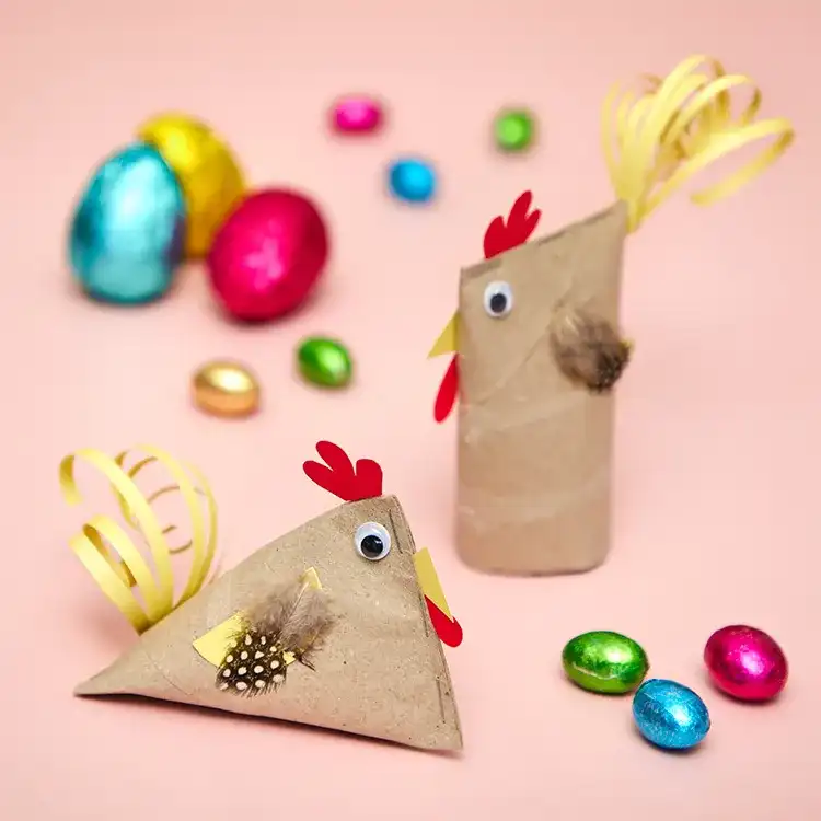 Cardboard Tube Chickens craft activity guide | Baker Ross
